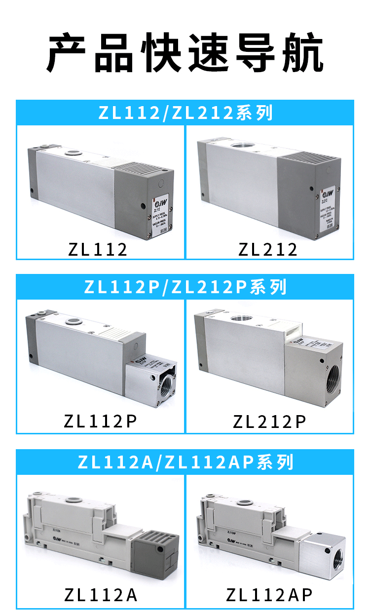 ZL系列(旧款)-多段式真空发生器-真空元件-JW精稳气动元件|高速电磁阀|气控阀|手动阀|压力及流量传感器|集成式真空发生器-JW精稳气动 ...